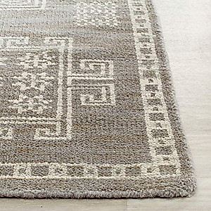SAFAVIEH Kenya Collection Accent Rug - 2' x 3', Grey, Hand-Knotted Moroccan Boho Tribal Wool, Ideal for High Traffic Areas in Entryway, Living Room, Bedroom (KNY635A)