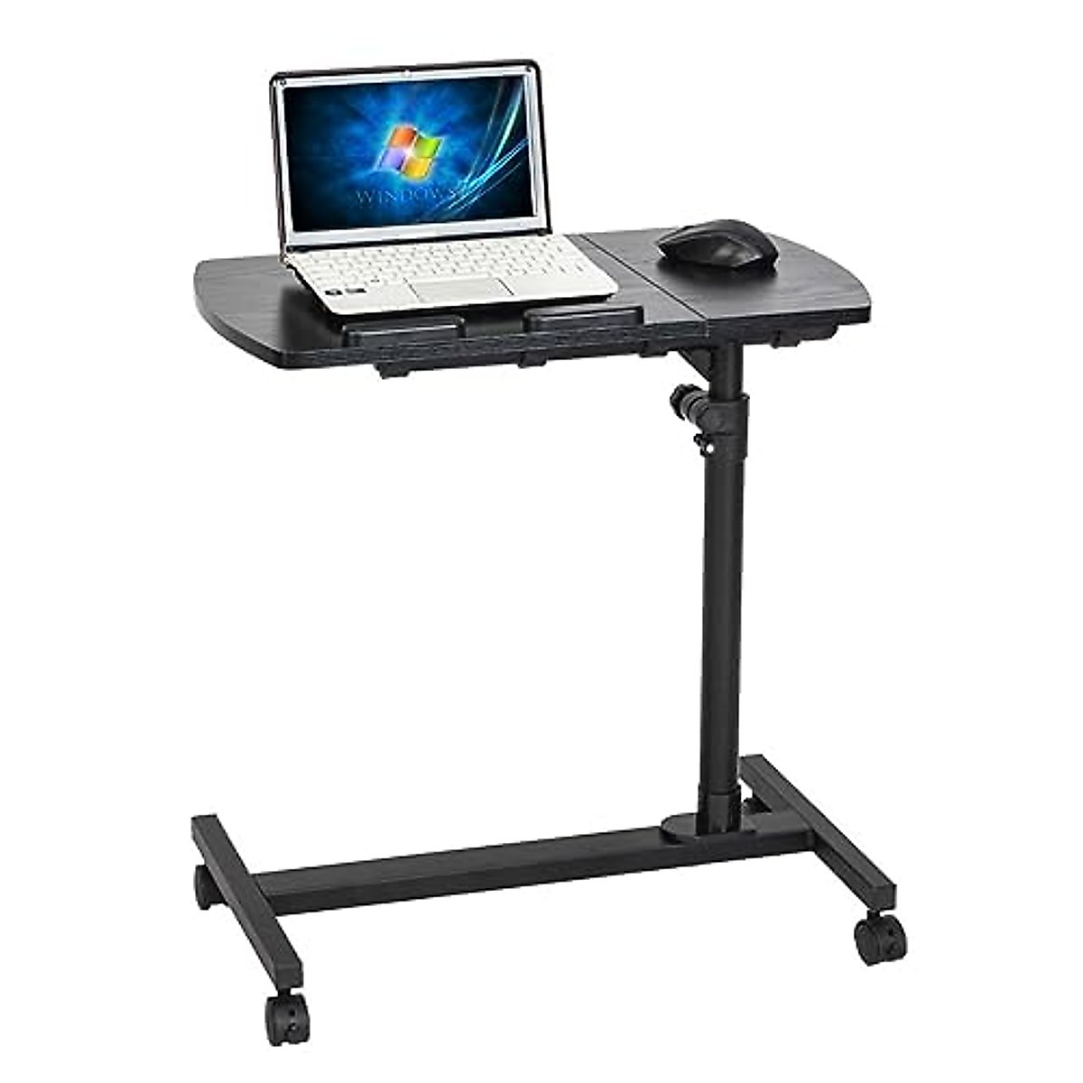 Rouli Elevating Computer Table, Mobile Laptop Table Trolley, Adjustable Mobile Edge Table, Black (Black)