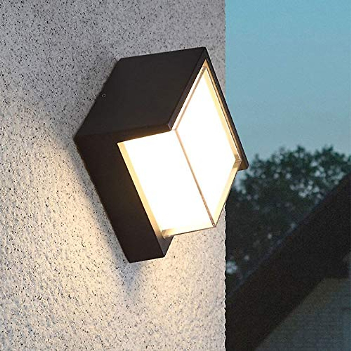 Eummit Outdoor Wall Lamp Led Courtyard Square Exterior Aisle Waterproof Balcony Terrace Modern Creative Home Garden Wall Lamp 1616 cm Black Wall Lights