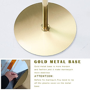 Female Mannequin Torso, Display Dress Form Mannequins, Size: S/2~4 55~75in Adjustable Height Wedding Dress Manikin Body, Stability Gold Metal Stand Table Maniquine for Clothing Jewelry Display