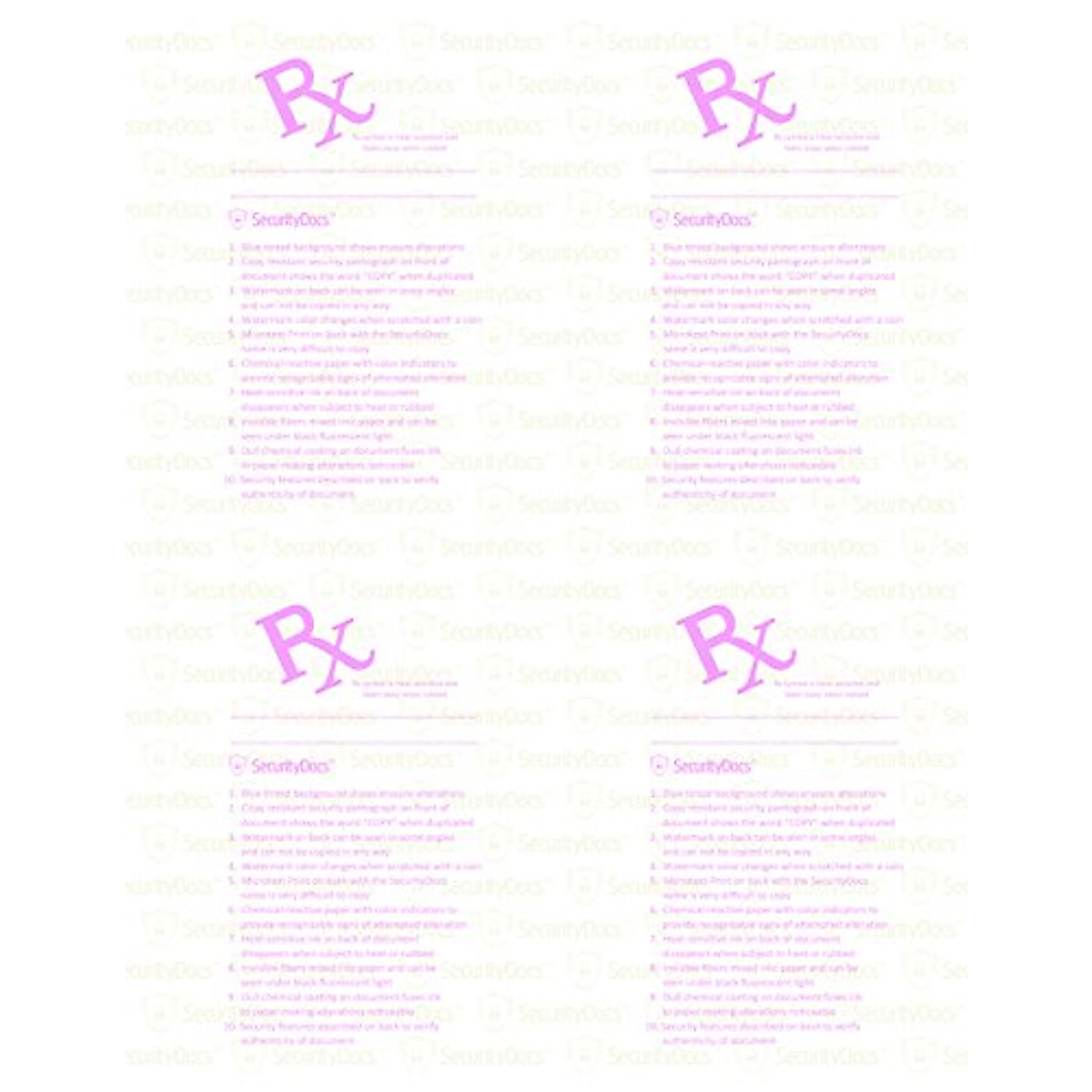 SecurityDocs ULTRA Security Paper - 10 Security Features, Suitable for Prescriptions Pads and All Business Needs, tamper-resistant, COPY Pantograph, 8.5 x 11-24 LB, Medical Blue, 500 Sheets (59219)