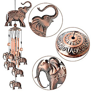 Elephant Wind Chime, Copper Wind Chime, Elephant Decor, Garden Decor, Yard Decor, Elephant Gifts