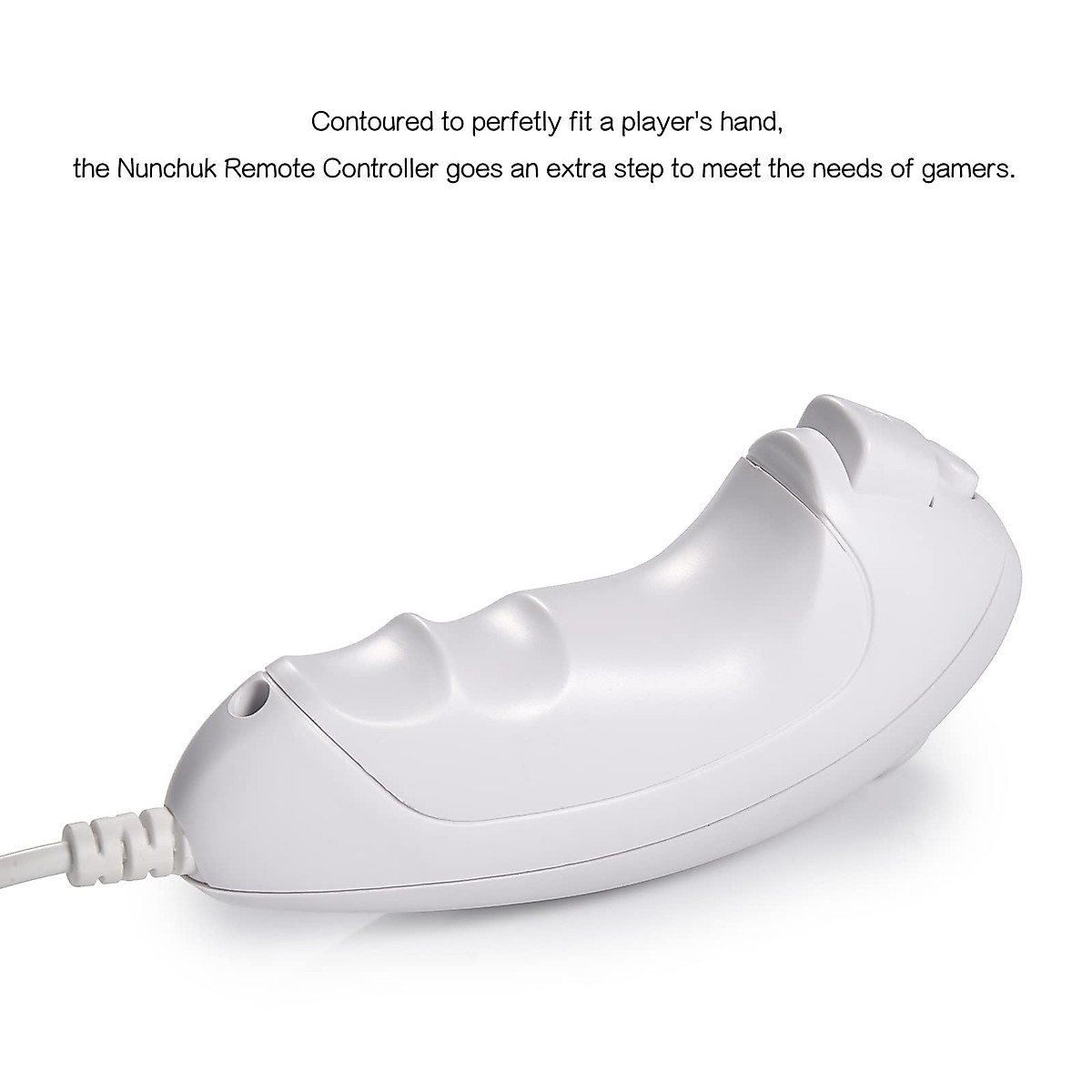 MODESLAB 4 Pack Wii Nunchucks Controller, Gamepad Joystick Remote Replacement Compatible for Wii Wii U Game - White