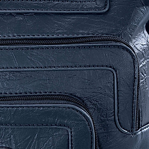 B.AmiciTM Margot Westhampton Organizer Hobo, Leather Exterior, Built-In Wallet Pocket, Over The Shoulder/Crossbody Bag, Women’s, Gray Design – Measures 12" Wide x 9" High x 3" Deep