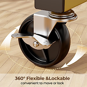 HYSEYY Portable Clothing Clothes Garment Rack Wheels,46.5" L Sturdy Clothing Racks for Hanging Clothes, Metal Wardrobe Closet Rack Clothes Storage Organizer for Coats, Shirts, Dress, Gold