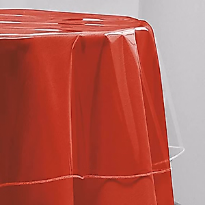 Clear Table Protector Transparent Tablecloth Rectangle Clear Vinyl Cover Plastic Kitchen Waterproof Protector 54 x 54 Inch,Round