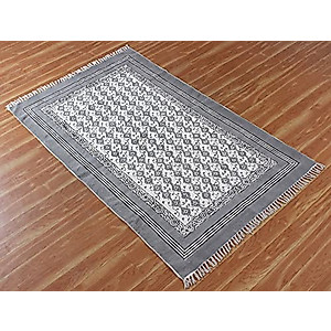 Boho Bathroom Rug Handmade Washable Cotton Hallway Rugs with Tassels Farmhouse Woven Throw Rug Boho Area Rug for Laundry Room/Entryway/Corridor 300x480 cm (10x16 Feet)