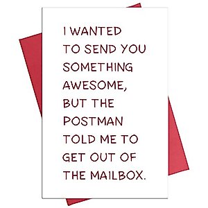 Funny Birthday Card, I Wanted to Send You Something Awesome Bday Card for Boyfriend Husband Friends BFF