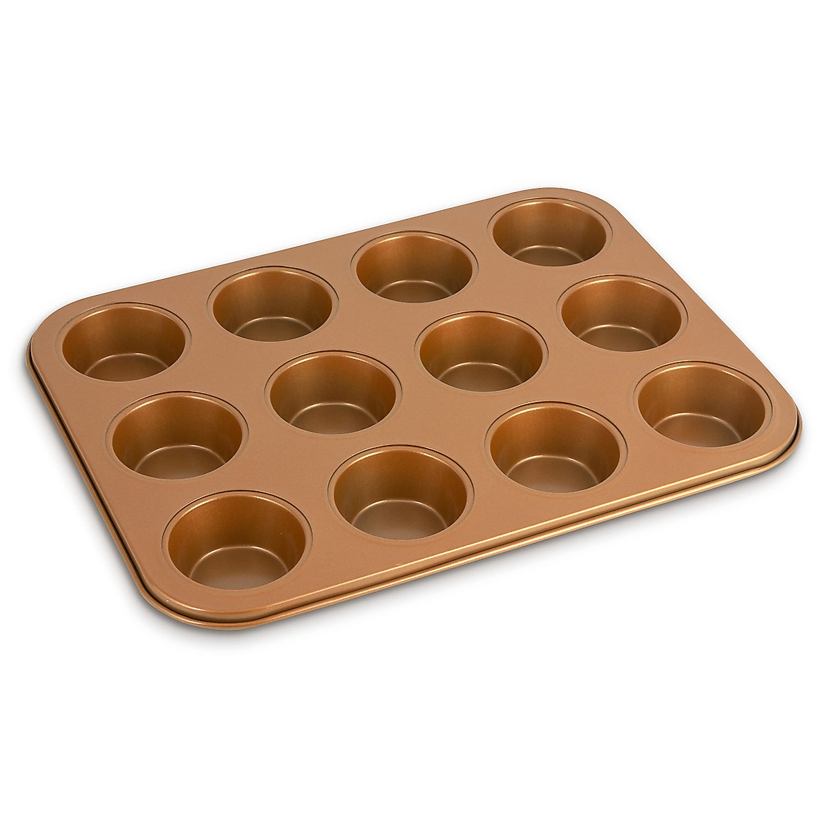 Eternal Living Copper Nonstick Bakeware Set (Cake Pans, Cupcake Tray, & Cookie Sheets, 6 Piece)
