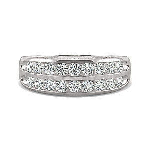 14K White Gold Moissanite by Charles & Colvard 2.2mm Round Band-size 6 0.72cttw DEW