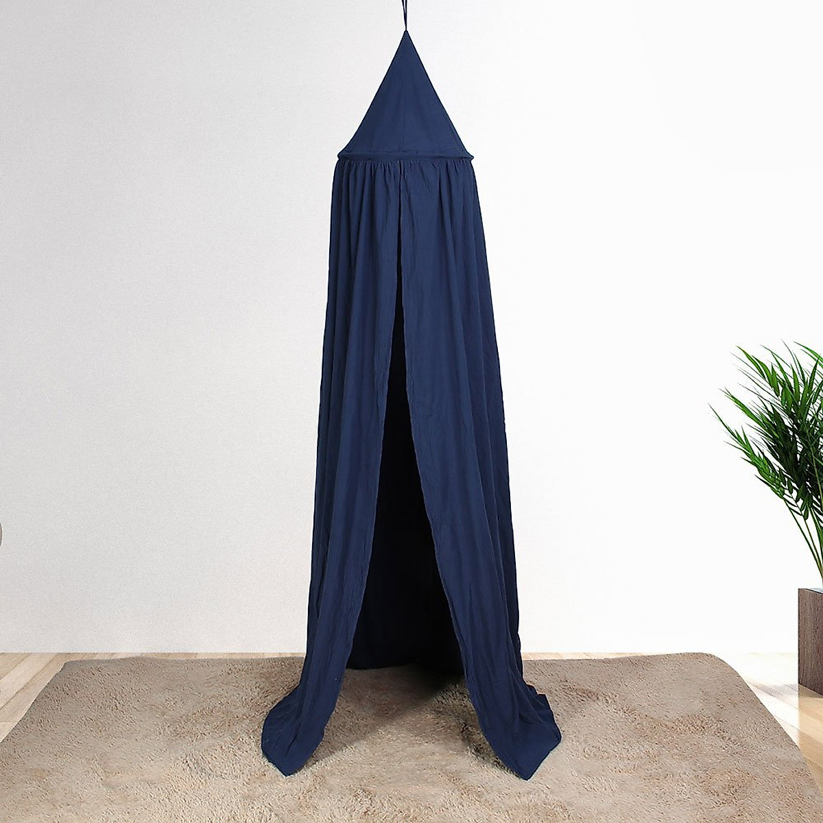 Yosoo Baby Bedding Round Dome Bed Canopy Kids Play Tent Hanging Net Curtain for Baby Kids Reading Playing Sleeping Room Decoration, Dark Blue