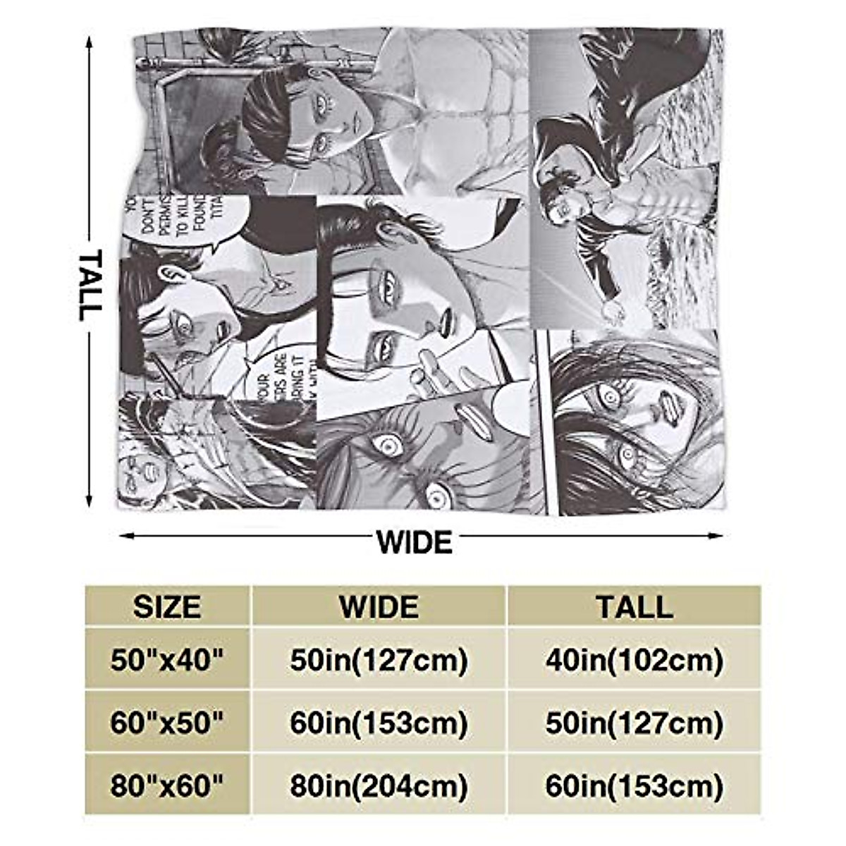Throw Blanket Eren Yeager Attack On Titan Soft Microfiber Sofa Blanket Comfortable Luxury Air-Conditioning Quilt Medium 50" X60“