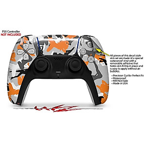 WraptorSkinz Skin Wrap compatible with Sony PS5 DualSense Controller Sexy Girl Silhouette Camo Orange (CONTROLLER NOT INCLUDED)