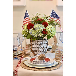 Mud Pie Seagrass Basket Set, White, 13 1/2" x 13" dia