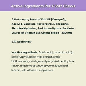 Ark Naturals Gray Muzzle Brain's Best Friend Vet Recommended Soft Chews for Cognitive Issues Associated with Aging, 90 Count Bag