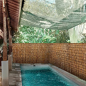 ZNCMRR Natural Reed Fencing Rolls,4FT X 16.4FT Eco-Friendly Reed Screen Curtain Balcony Reed Fence Bamboo Screen Fencing for Outdoor Backyard Patio（Brown）