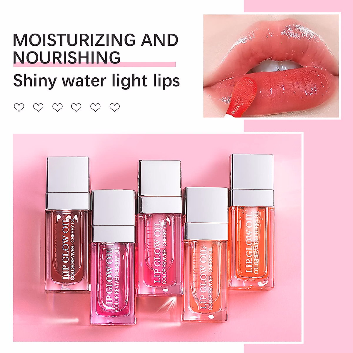 Alisesun Lip Oil Hydrating Tinted Lip Balm, Plump Lip Gloss Lip Care Transparent Toot Lip Oil Tinted (015# Cherry Red)