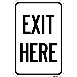 12 x 18 in. Aluminum Sign - Parking Lot Sign Exit Here