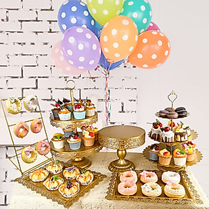 Gold Cake Stand Set-7 Pcs Gold Cupcake Stand-Gold Dessert Table Display Set Table Decoration Display Tower Plate for Baby Shower, Wedding, Birthday Party, Chrismas Celebration