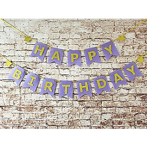 Purple Gold Birthday Party Decorations Qian's Party Purple Gold Confetti Balloons Happy Birthday Banner Purple Gold Birthday Party Supplies for Women's 20th/30th/40th/50th Birthday Party Decorations