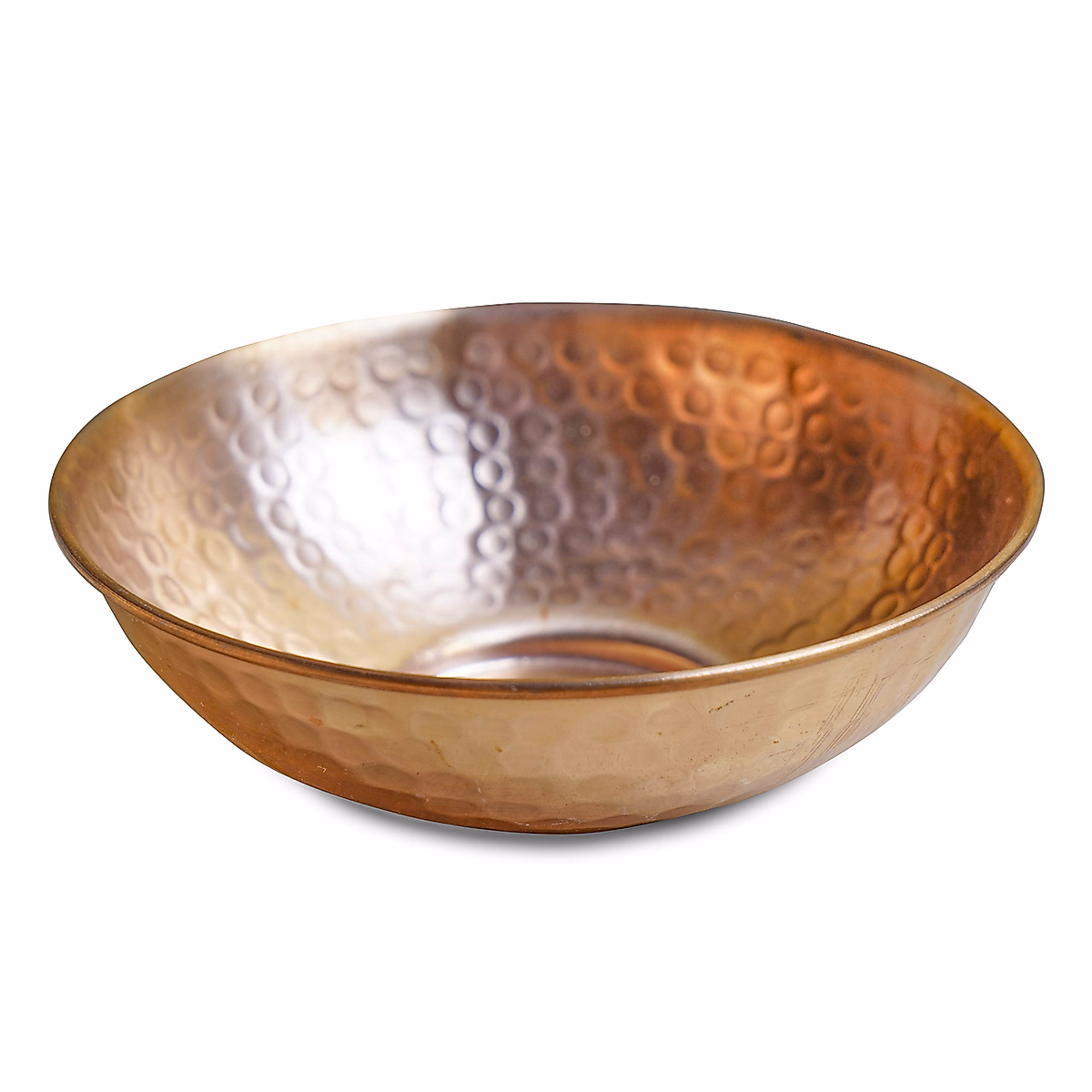 GoCraft Pure Copper Decorative Bowl | Hammered Finish Pure Copper Bowl for Nuts, Salad, Fruits & Kitchen Serving Purposes - 5" (Small)