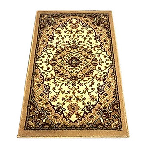 Bellagio Traditional Oriental Door Mat Design 401 Ivory (24 Inch X 40 Inch)