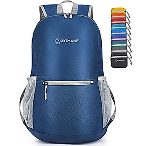 ZOMAKE Ultra Lightweight Hiking Backpack 20L - Water Resistant Small Backpack Packable Daypack for Women Men(Navy Blue)