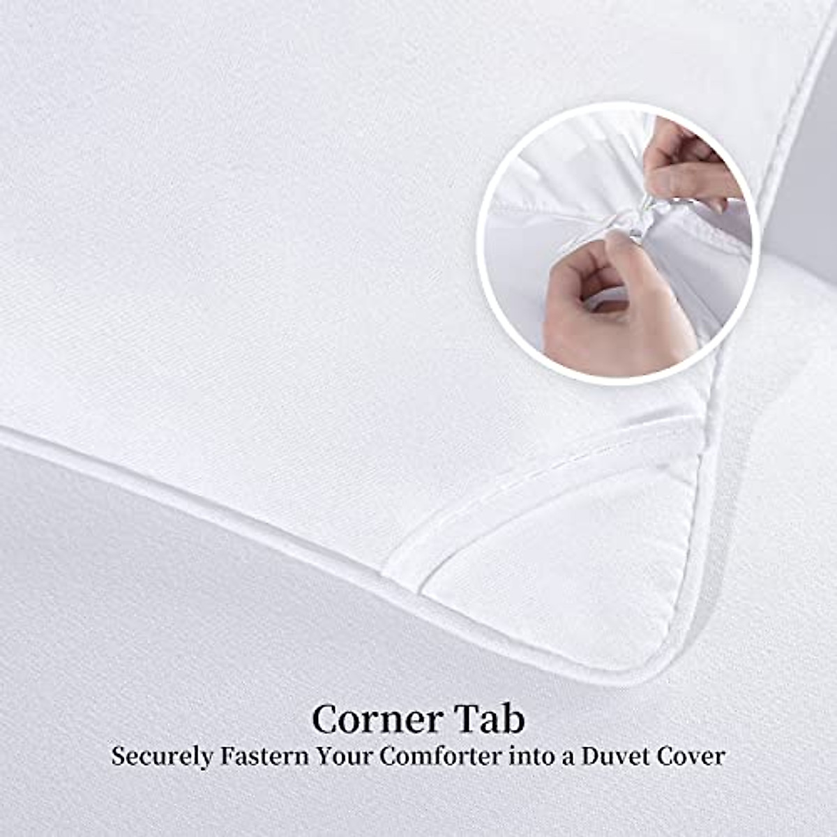 Kingsley trend King Comforter Duvet Insert - All Season Quilted Ultra Soft Breathable Down Alternative King Size Comforter, Box Stitch White Comforter with Corner Tabs, King 104x92