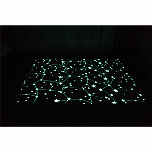 Gefosin Luminous Area Rug Glow in The Dark for Bedroom Living Room, Unique Soft Washable Modern Indoor Rugs for Children Dorm Home Decor, Blue Galaxy 2x4 Feet