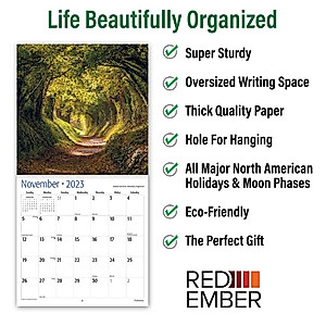 RED EMBER Pathways 2023 Hangable Wall Calendar - 12" x 24" Opened - Thick & Sturdy Paper - Giftable - This Is the Way