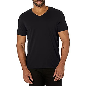 A|X Armani Exchange Men's Basic Pima V Neck Tee, Black, Medium