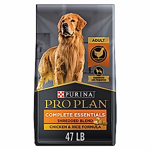 Purina Pro Plan High Protein Dog Food With Probiotics for Dogs, Shredded Blend Chicken & Rice Formula - 47 lb. Bag