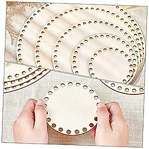 STOBAZA 25 pcs Woven Bag Base Round Bottom Basket Wood Bag Bottom Basket Bottom Basket Weaving Base Wooden Handbag Base Circle Purse DIY Kits Wooden Bag Bottom Shaper Round Basket Crochet