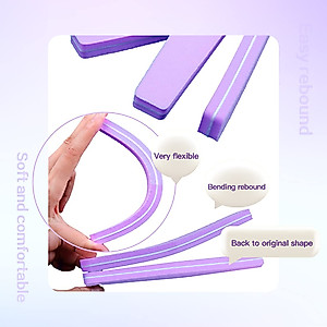 15pcs Nail File and Buffer Set Include 10pcs Double Sided 100/180 Grit Nail Buffer Block Sponge Nail File Washable (Purple) and 5pcs Emery Boards Nail Files Nails Supplies for Nails Professional