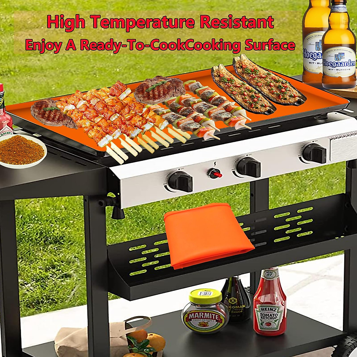 28" Silicone Mat for Blackstone Griddle Top - Food Grade Silicone Griddle Mat for Blackstone, Protect Griddle from Rodents, Insects, Debris, and Rust, All Season Cooking Protective Cover(28-Inch)