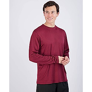 Real Essentials Mens Long Sleeve T-Shirt Fishing Swim Hiking Beach UV UPF SPF Sun Protection Workout Clothes Quick Dry Fit Gym Tee Shirt Athletic Active Running Sport Top Water, Set 2, XL, Pack of 4