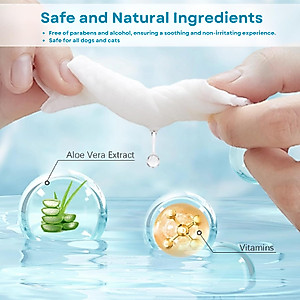 CINOKAI Pet Eye Wipes for Cats and Dogs, Dog Eye Wipes, Eye Wipes for Dogs, Pet Eye Wipes for Remove Tear Stain, Eye Debris, 100 Count