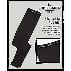 Eddie Bauer Thermal Underwear For Kids - 2 Piece Performance Base Layer Underwear Set For Boys and Girls (5-16), Size 10-12, Black