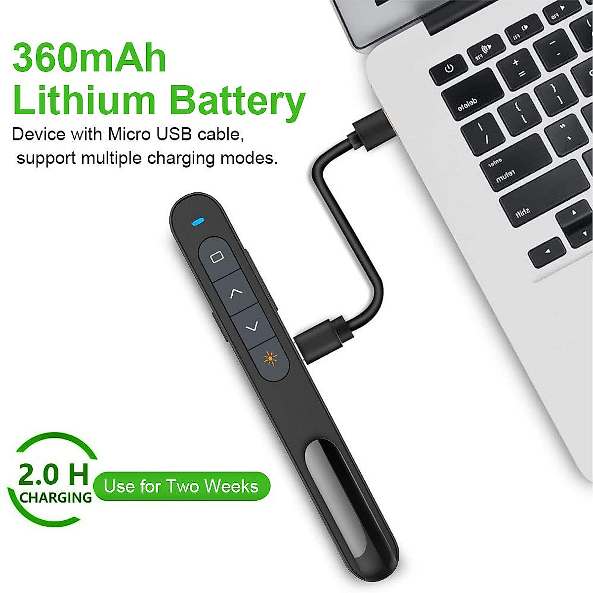 NORWII N76 Wireless Presenter with Green Light, 330FT Ofifice Presentation Remotes Presentation Clicker for Powerpoint Presentations, Presentation Pointer Slide Clicker Supports Hyperlink/Volume