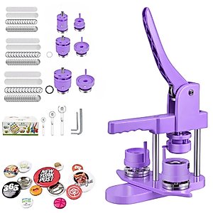 Mryitcal Button Maker Machine Multiple Sizes, 1''+1.25''+2.25'' Pin Maker Button Press Machine W/300 Sets Metal Pinback Button Parts, Badge Button Machine for DIY Photo badge, Team Badge, Party Favors