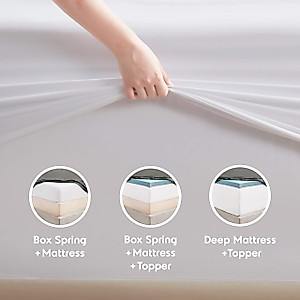 Nestl Full Size Sheet Sets - 4 Piece Full Size Sheets, Deep Pocket, Hotel Luxury, Extra Soft, Breathable and Cooling, White Bed Sheets for Full Size Mattress