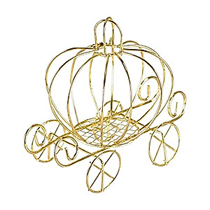 BinaryABC Cinderella Pumpkin Carriage Centerpiece Candy Holder Candy Cart Candy Container Tabletop Decoration for Halloween Wedding Party