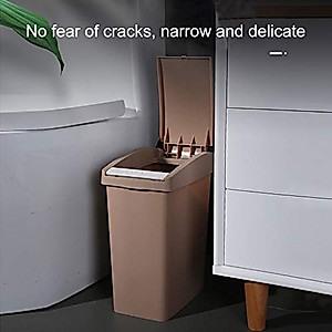 WXXGY Trash Can 10L Rectangular Touch Top Recycle Bin Recycling Waste Dustbin Kitchen Bathroom Rubbish Containers Home Office Bins/Brown