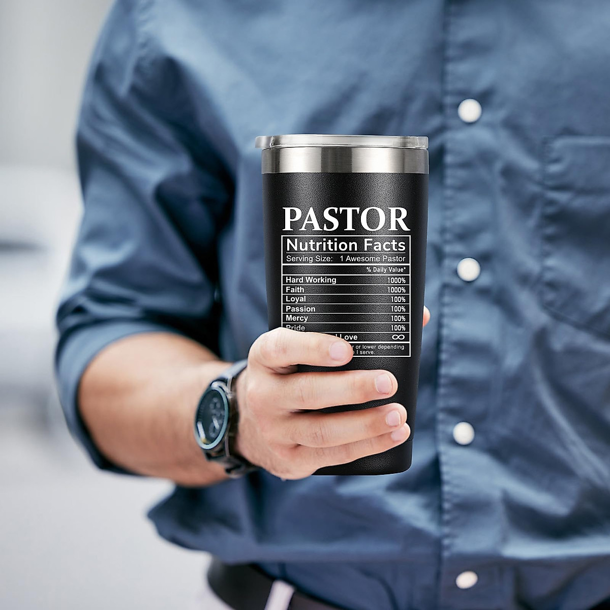 Pastor Appreciation Gifts for Men Women - Christian Unique Gifts for Pastors Birthday, Retirement, Ordination, Christmas - 20oz Insulated Tumbler