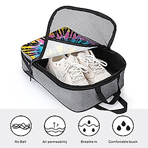 Frcavbin Rainbow Spiral Tie Dye Travel Shoe Bag Shoes Carrier with Handle and Zipper Foldable Shoe Puches Organizer for Home storage School starts