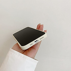 Cute Pattern Design Phone Case for Apple iPhone 14 Protective Cover Cartoon Side Frame Silicone Cases Compatible with iPhone 14 6.1 inch - Beige