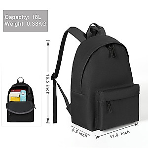 KDWAVE Classic Backpack for Women Men Lightweight Laptop Backpack Daypack Travel Bag with Adjustable Padded Shoulder Straps Black