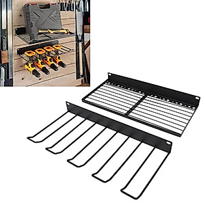 Power Tool Organizer, Power Tool Organizer Wall Mount, 2 Tiers Storage Rack, Large Heavy Duty Drill Holder, Wall Mounted Power Tool Holder for Garage, Warehouse, Workshop