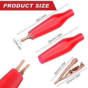 Moxweyeni Soldering Heat Sinks Micro Clip, Toothless Mini Alligator Clips Small Alligator Clips Electrical with Smooth Microscopic Tip, 5 Amp with Protective Insulation Cover for Solder(20 Pack)