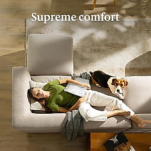 Zinus Luca Reversible Chaise Sectional Sofa, Modern Style, Flexible Modular Design, Easy Tool-Free Assembly, Grey